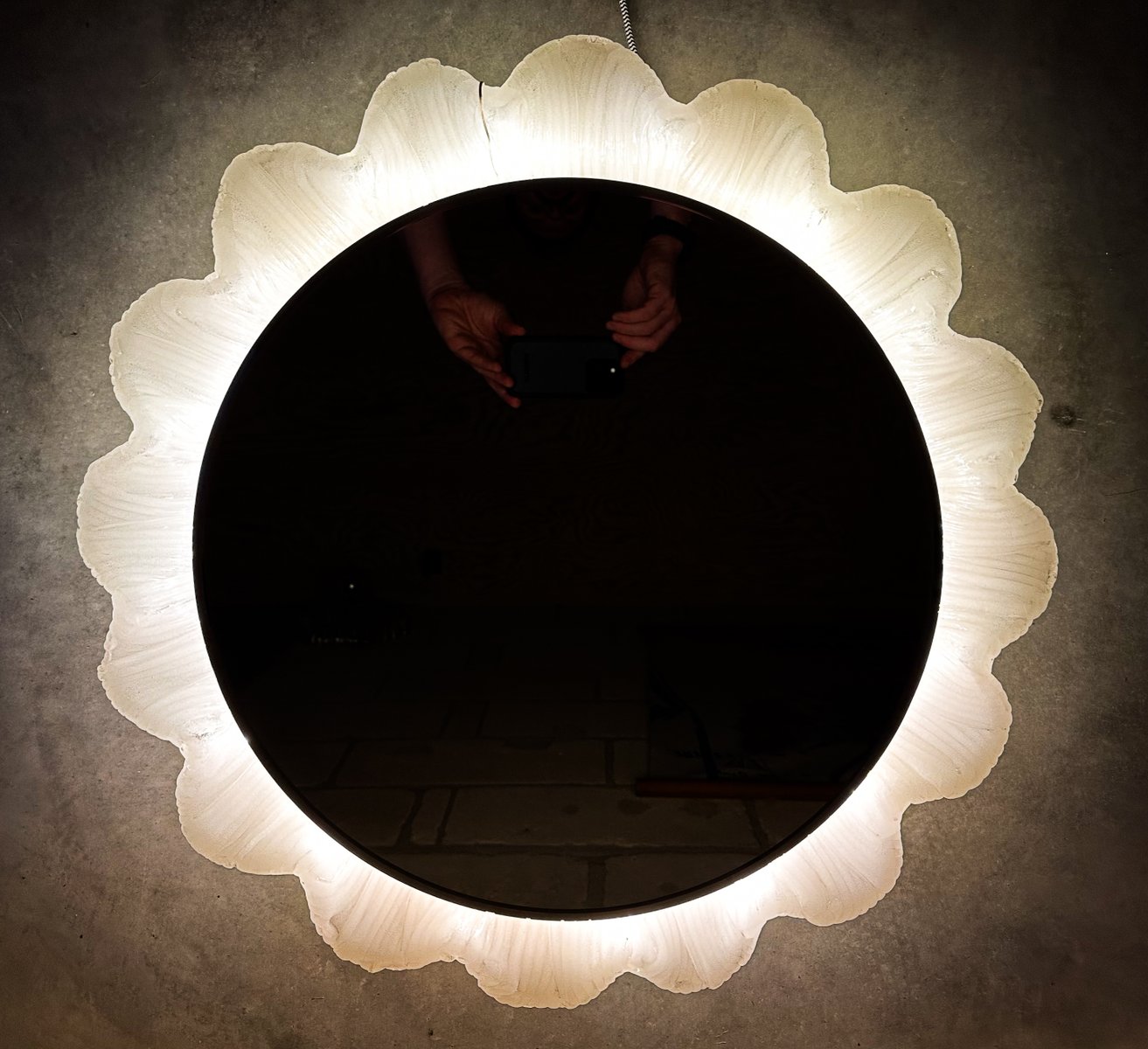 Vintage Mirror Lamp from Hillebrand, 1970s for sale at Pamono