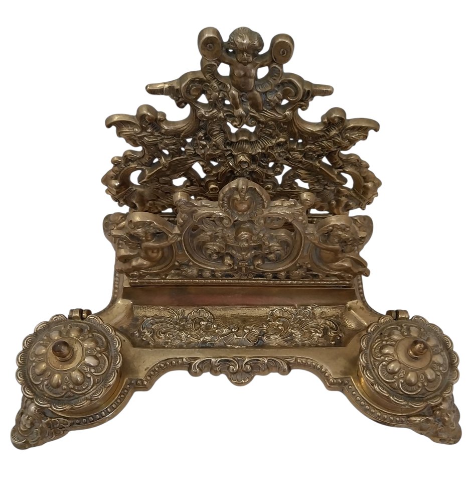 Vintage Brass Inkstand Set, 1980s for sale at Pamono