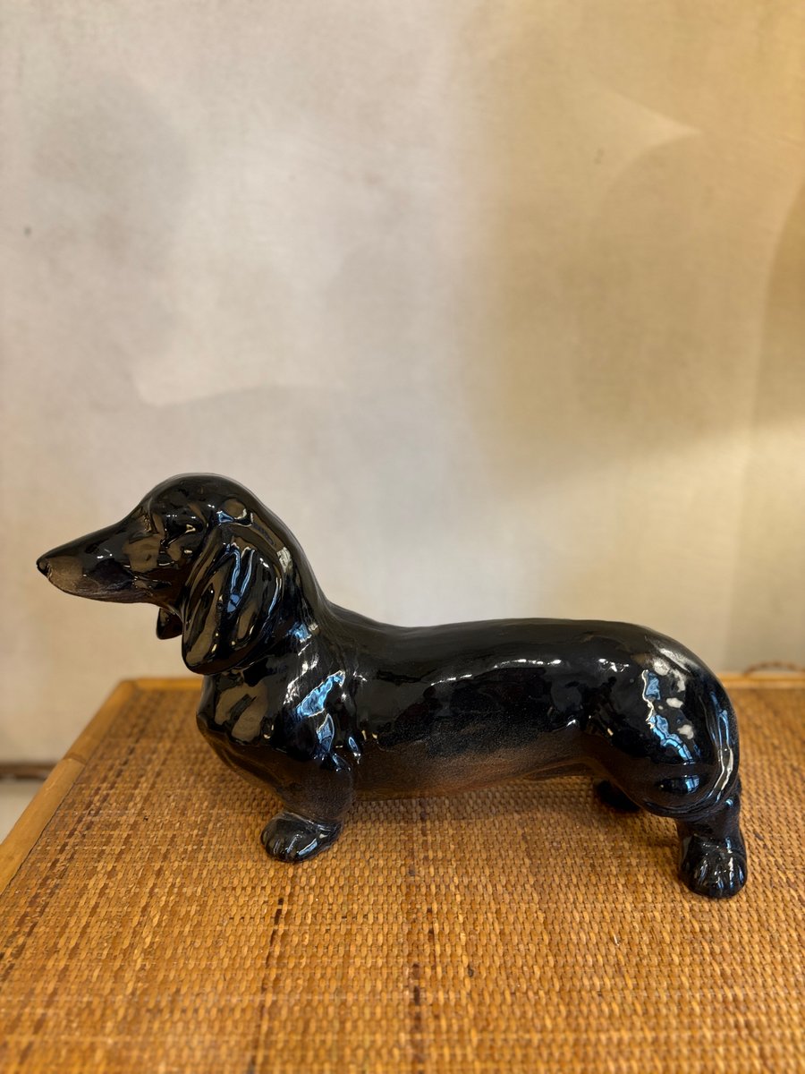 Ceramic Dachshund Statue, 1970s for sale at Pamono