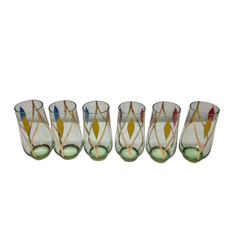 Vintage Italian Glasses, 1950s, Set of 6 for sale at Pamono