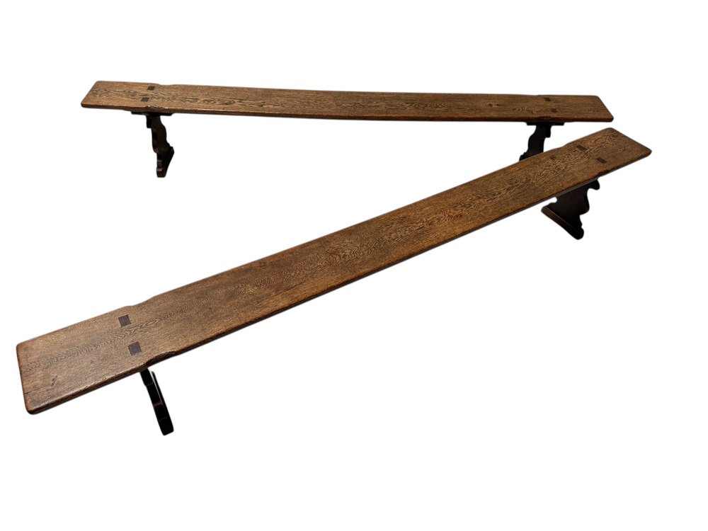 Large French Provincial Country Farmhouse Benches, 1900s, Set of 2 for ...