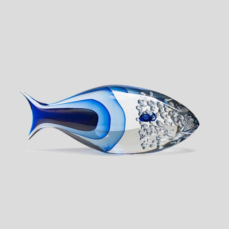 Blue Clear Bubble Sommerso Fish Glass by Alberto Dona, 2000s for sale ...