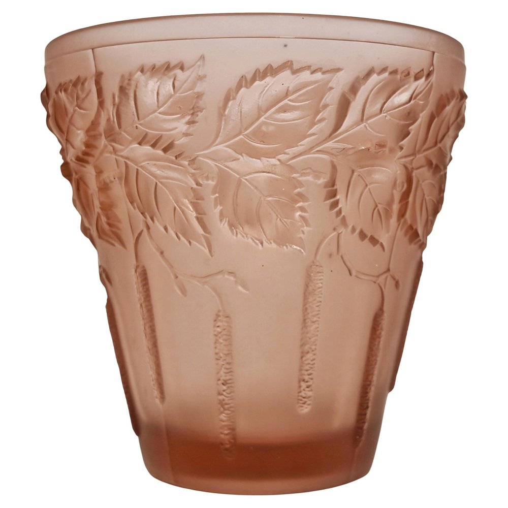 Art Deco Vase in Pink Glass by Josef Inwald, 1930s for sale at Pamono