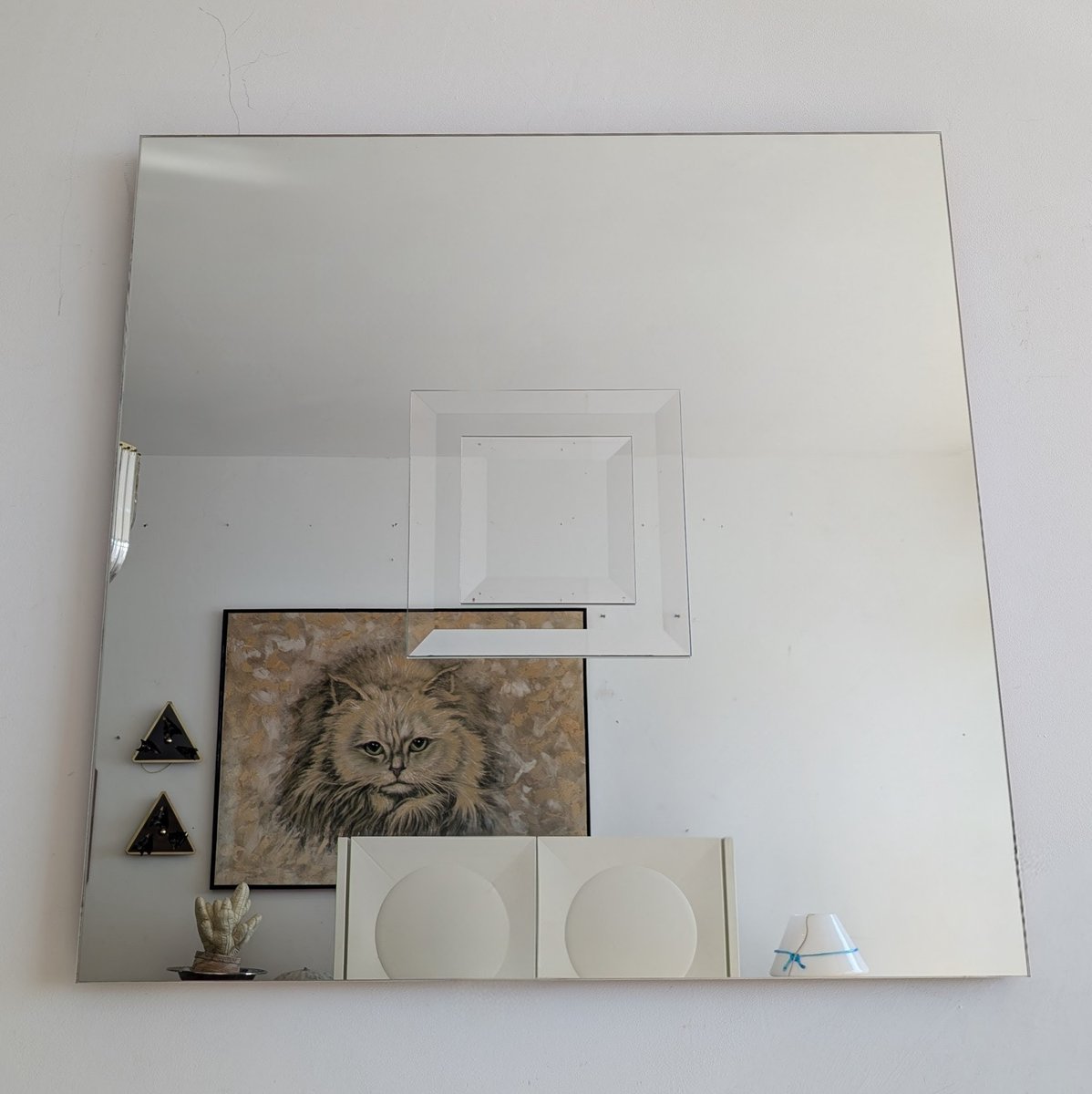 Large Mid-Century Modern Belgian Art Mirror by Michel Martens, 1970s ...