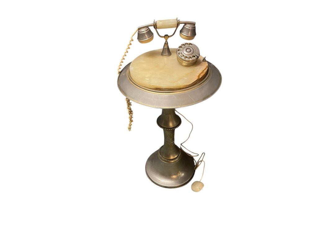 Mid 20th Century Marble & Brass Telephone Table with Rotary Dial ...