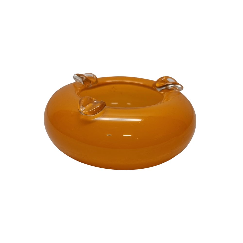 Vintage Orange Glass Ashtray, 1970s for sale at Pamono