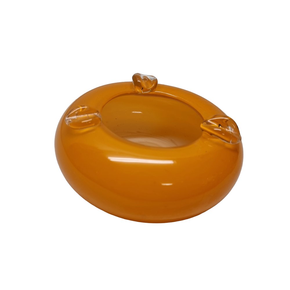 Vintage Orange Glass Ashtray, 1970s for sale at Pamono