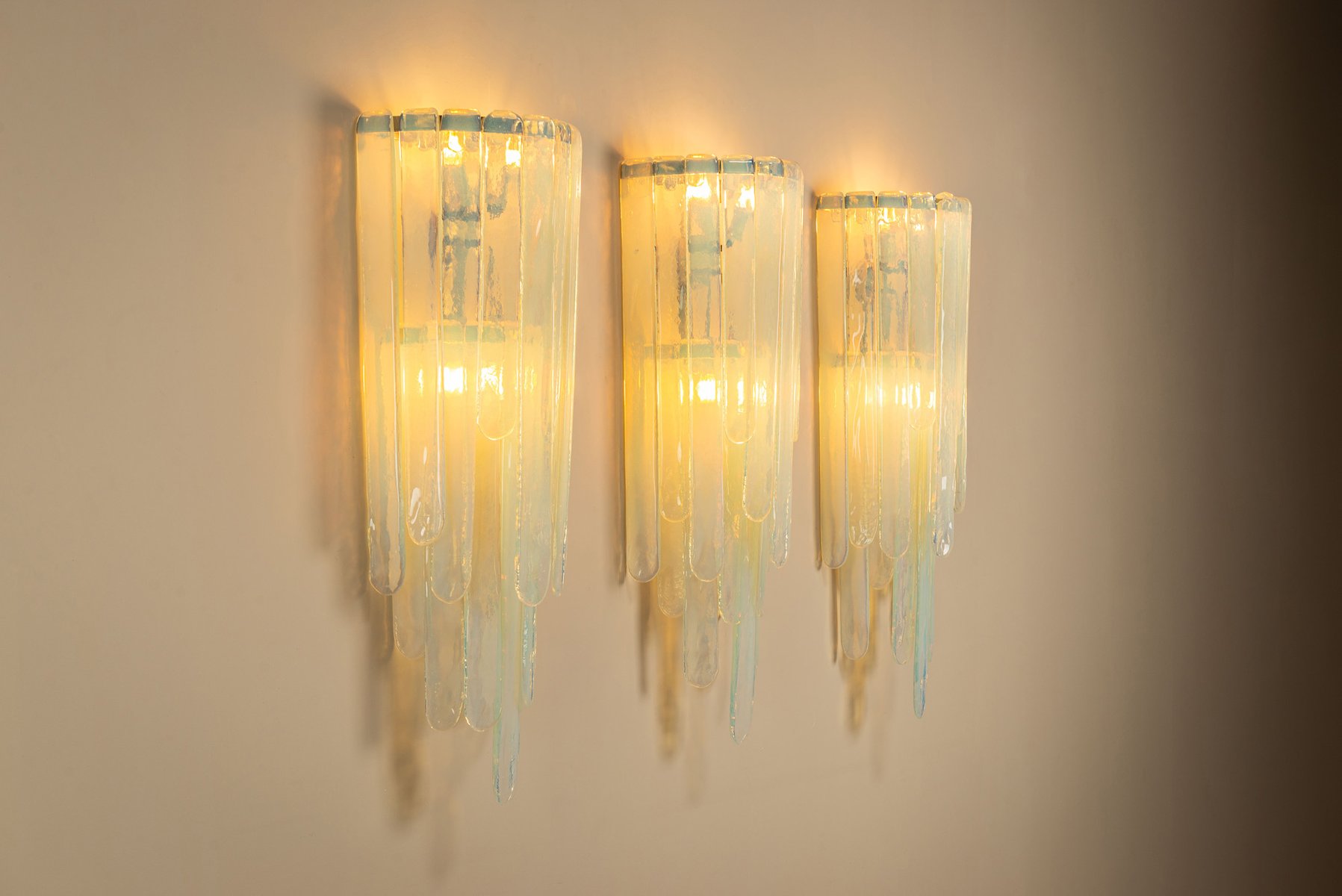 Large LP 242 Wall Lights in Opaline by Carlo Nason for Mazzega, 1970s ...