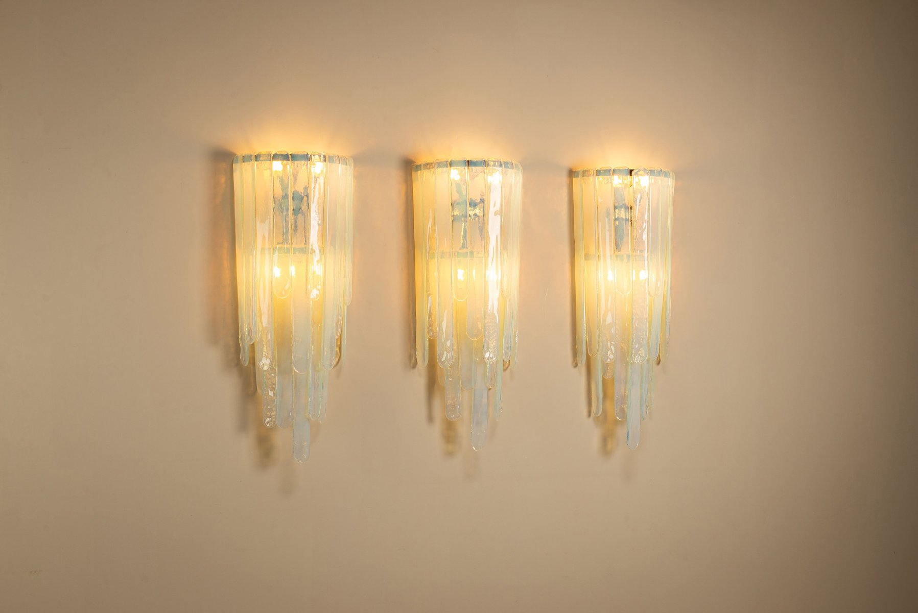 Large LP 242 Wall Lights in Opaline by Carlo Nason for Mazzega, 1970s ...