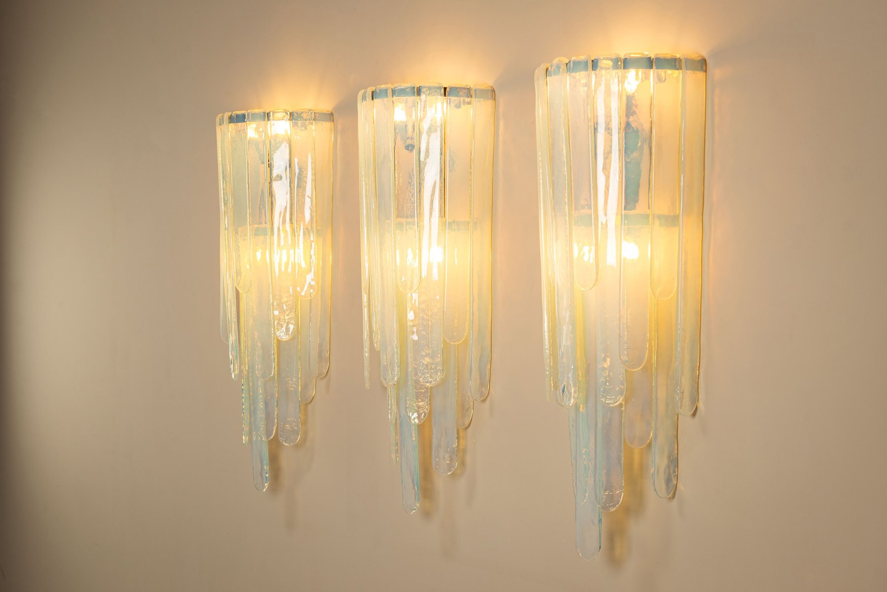 Large LP 242 Wall Lights in Opaline by Carlo Nason for Mazzega, 1970s ...