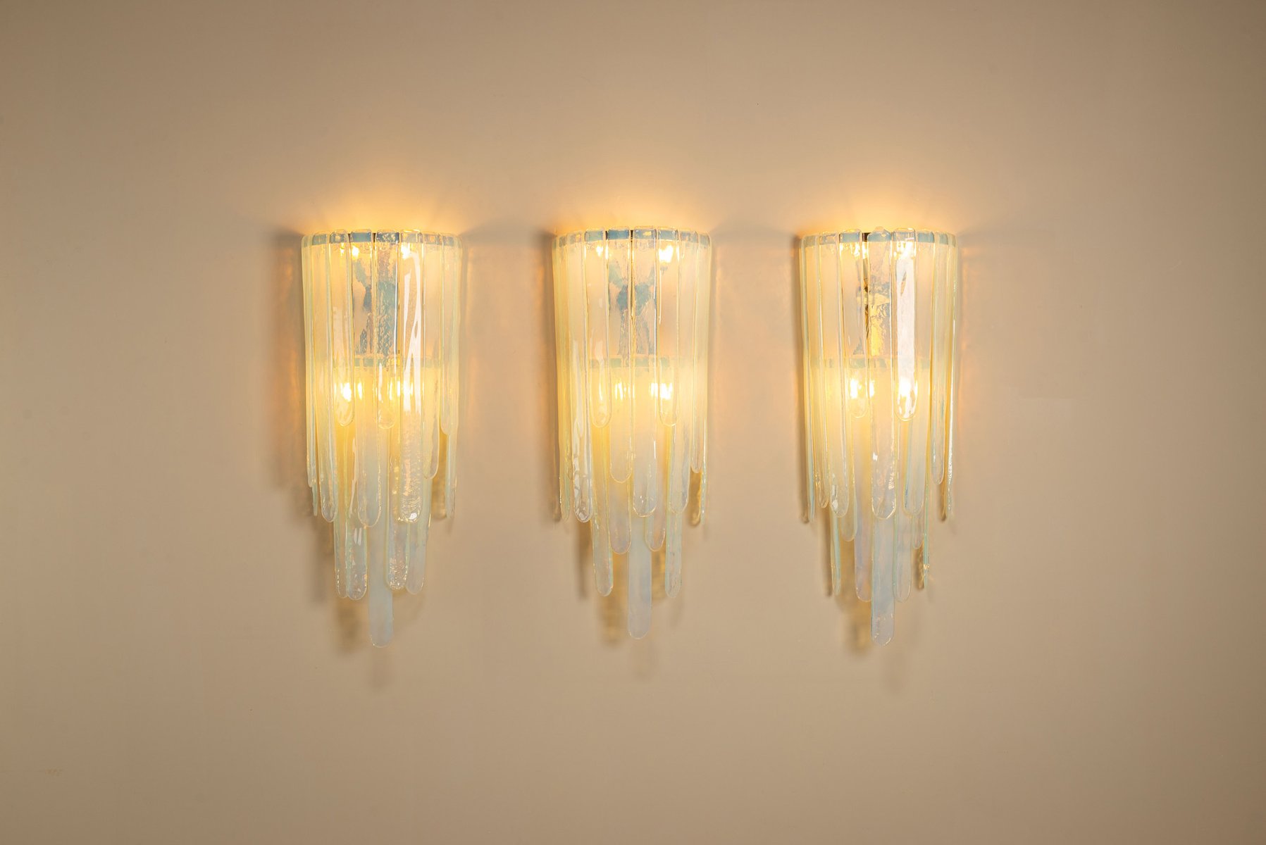 Large LP 242 Wall Lights in Opaline by Carlo Nason for Mazzega, 1970s ...