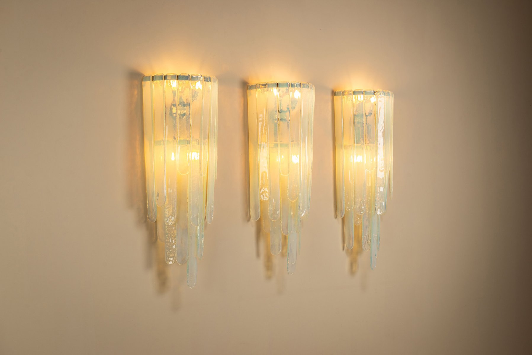 Large LP 242 Wall Lights in Opaline by Carlo Nason for Mazzega, 1970s ...