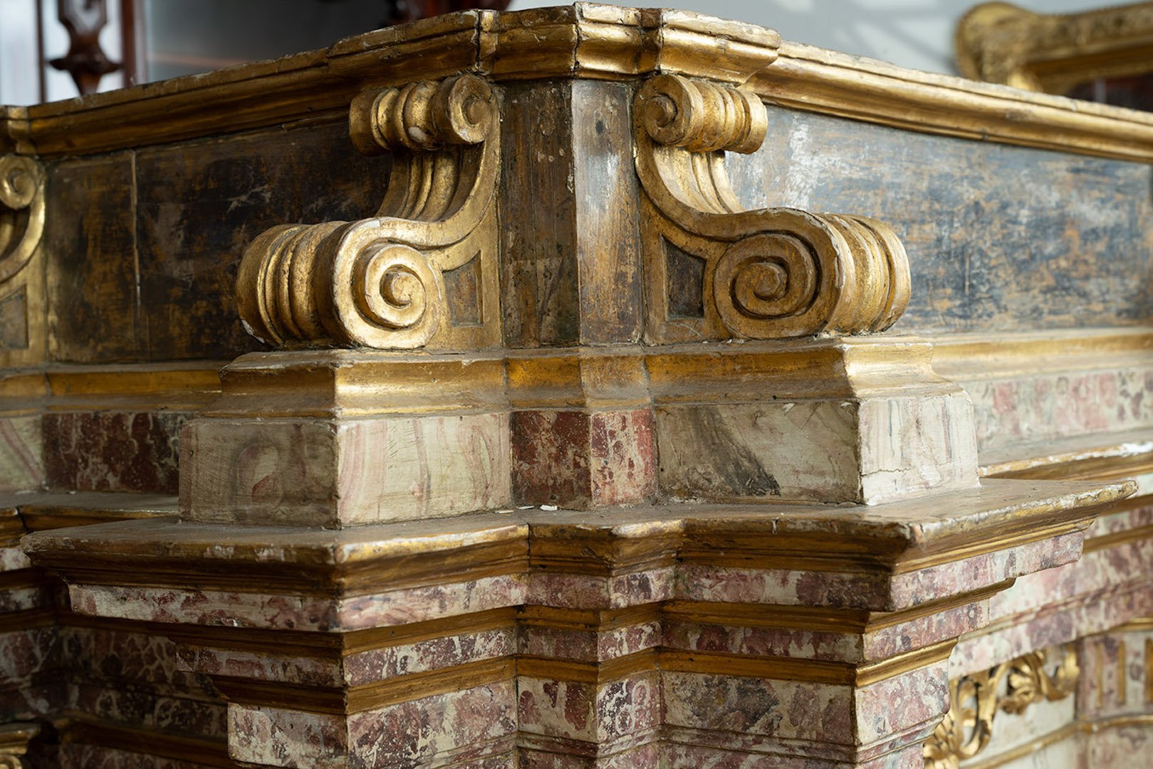 Antique Tabernacle of Roman Origin in Marbled Wood, 17th Century for ...