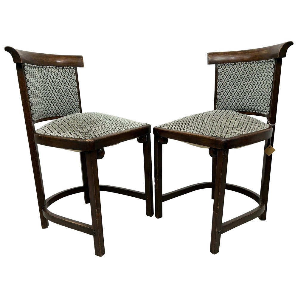 Chaises Fledermaus No. 423 attribuées à Josef Hoffmann, 1890s, Set de 2 en vente sur Pamono