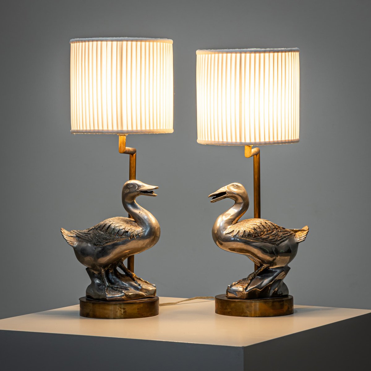 Table Lamps with Decorative Geese Figures, 1980s, Set of 2 for sale at ...