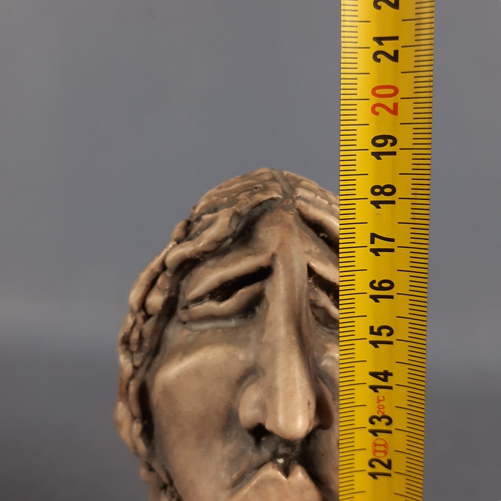 Brutalist Majolica Sculpture of a Woman's Head with an Elongated Face ...