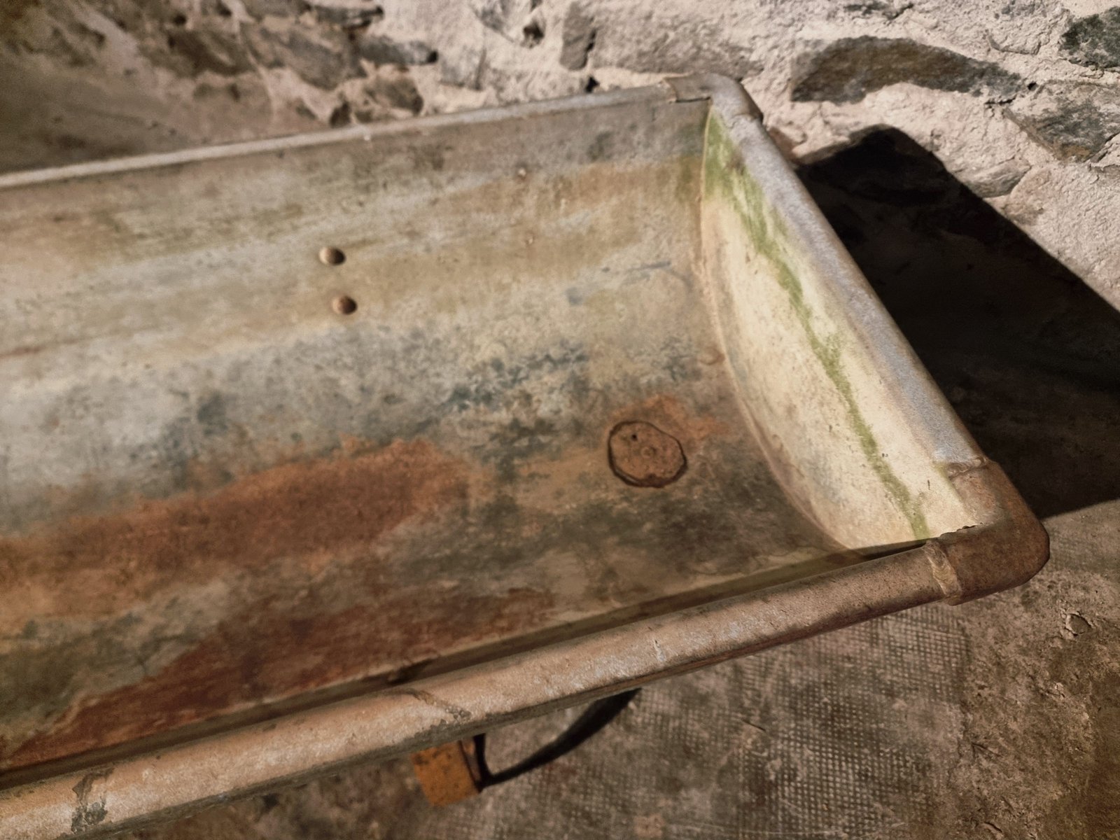 Vintage French Galvanized Iron Feeding Trough, 1930s for sale at Pamono