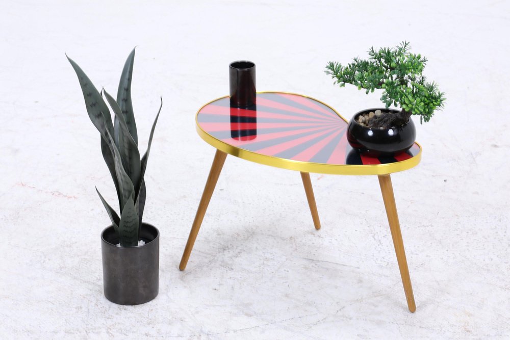 Vintage Kidney-Shaped Table with Pattern, 1960s for sale at Pamono