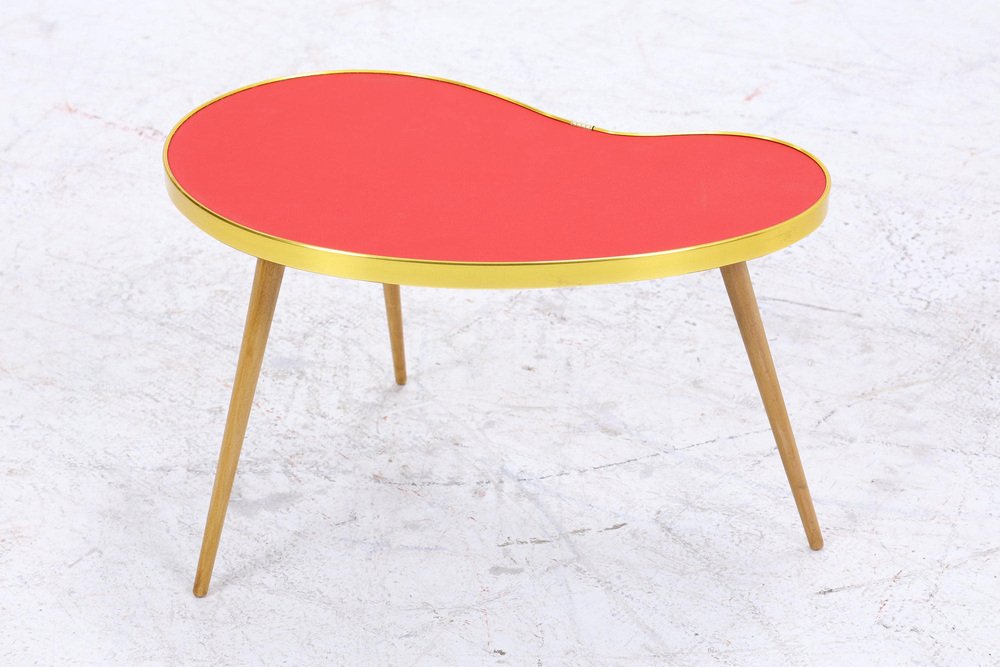 Mid-Century Kidney-Shaped Red Plant Stand, 1960s for sale at Pamono