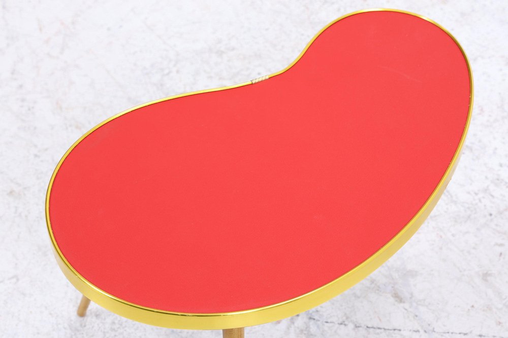 Mid-Century Kidney-Shaped Red Plant Stand, 1960s for sale at Pamono
