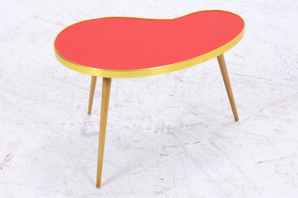Mid-Century Kidney-Shaped Red Plant Stand, 1960s for sale at Pamono