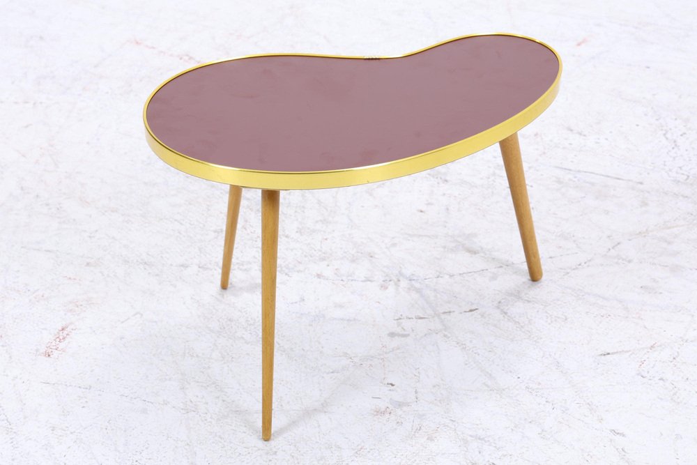 Vintage Kidney-Shaped Table in Brown, 1960s for sale at Pamono