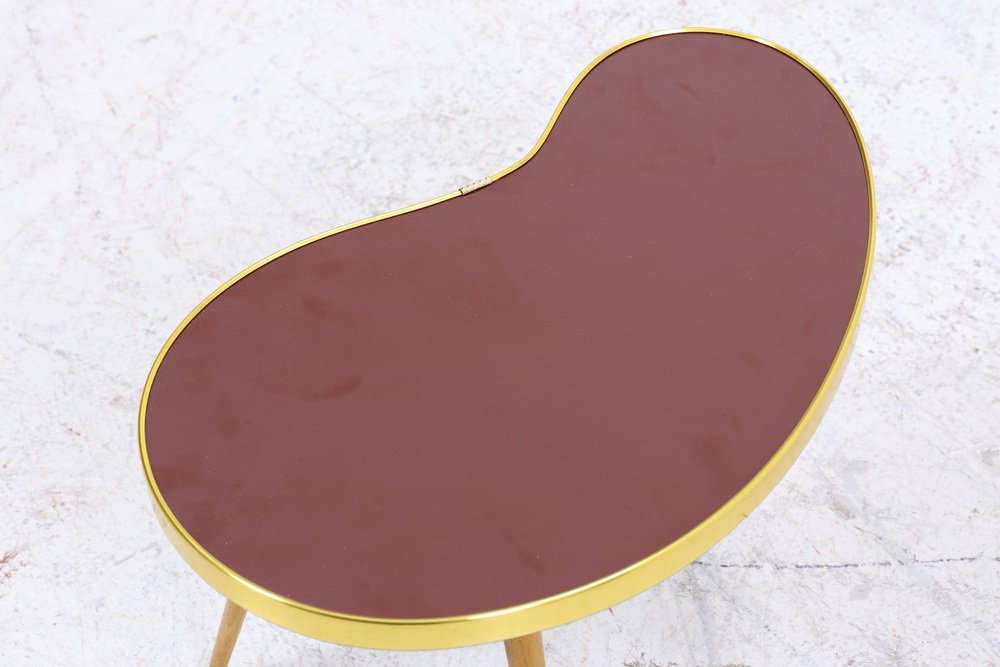 Vintage Kidney-Shaped Table in Brown, 1960s for sale at Pamono