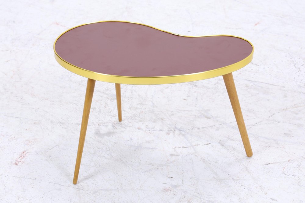 Vintage Kidney-Shaped Table in Brown, 1960s for sale at Pamono