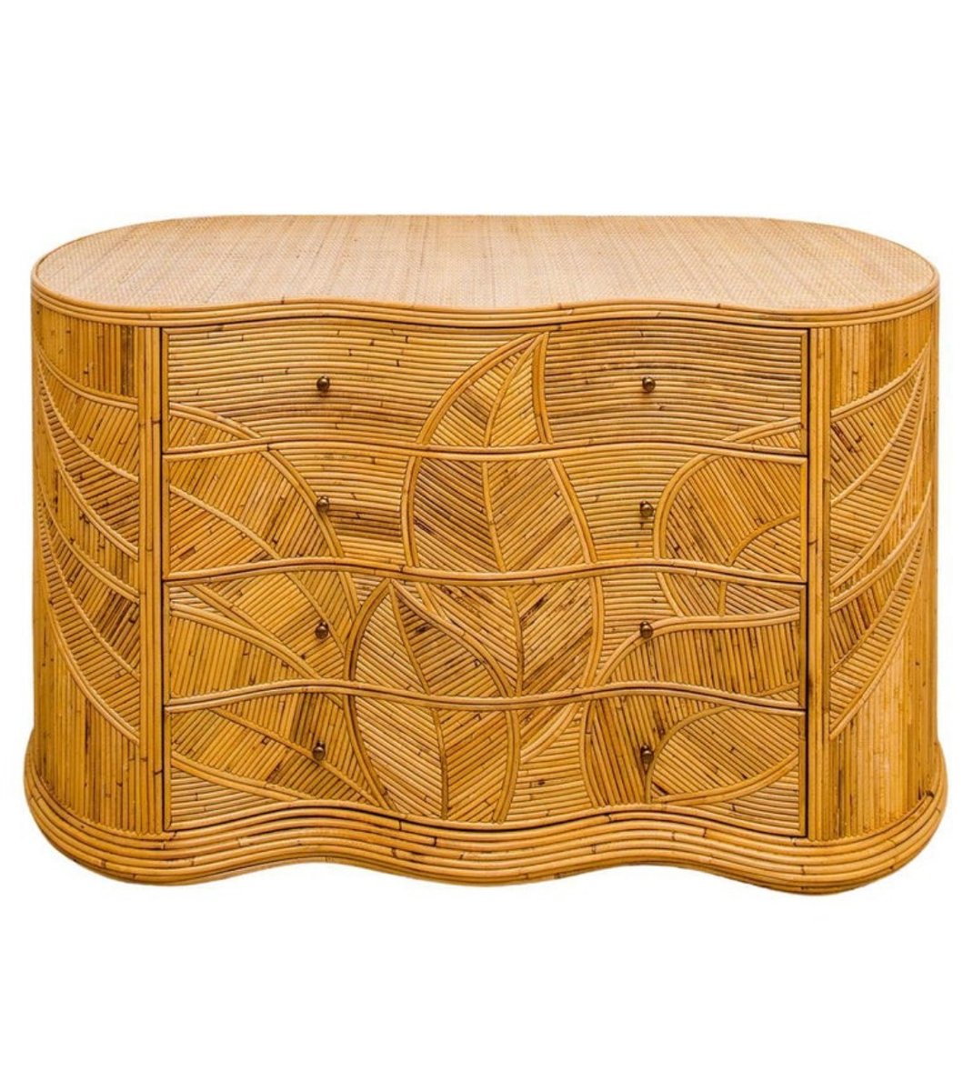 Curved Rattan Chest of Drawers for sale at Pamono