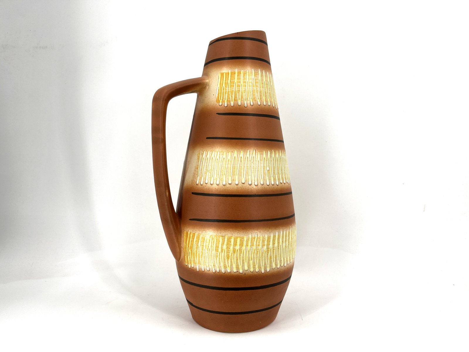 Vintage Beige and Brown Ceramic Vase from Scheurich, 1960s for sale at ...