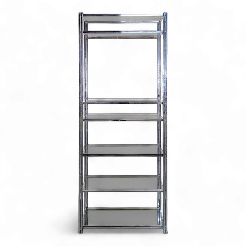 Chrome and Smoked Glass Shelf, 1970s for sale at Pamono