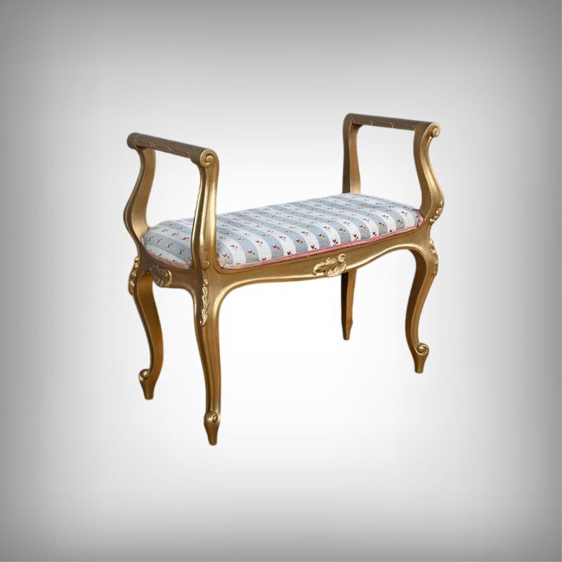 Small Early 20th Century Louis XV Bench with Gilded Wood Armrests for ...