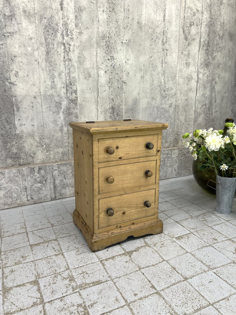 Small Antique Pine Trunk, 1930s for sale at Pamono