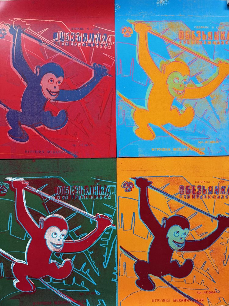 Andy Warhol, Vier Affen, 1983, Druck bei Pamono kaufen