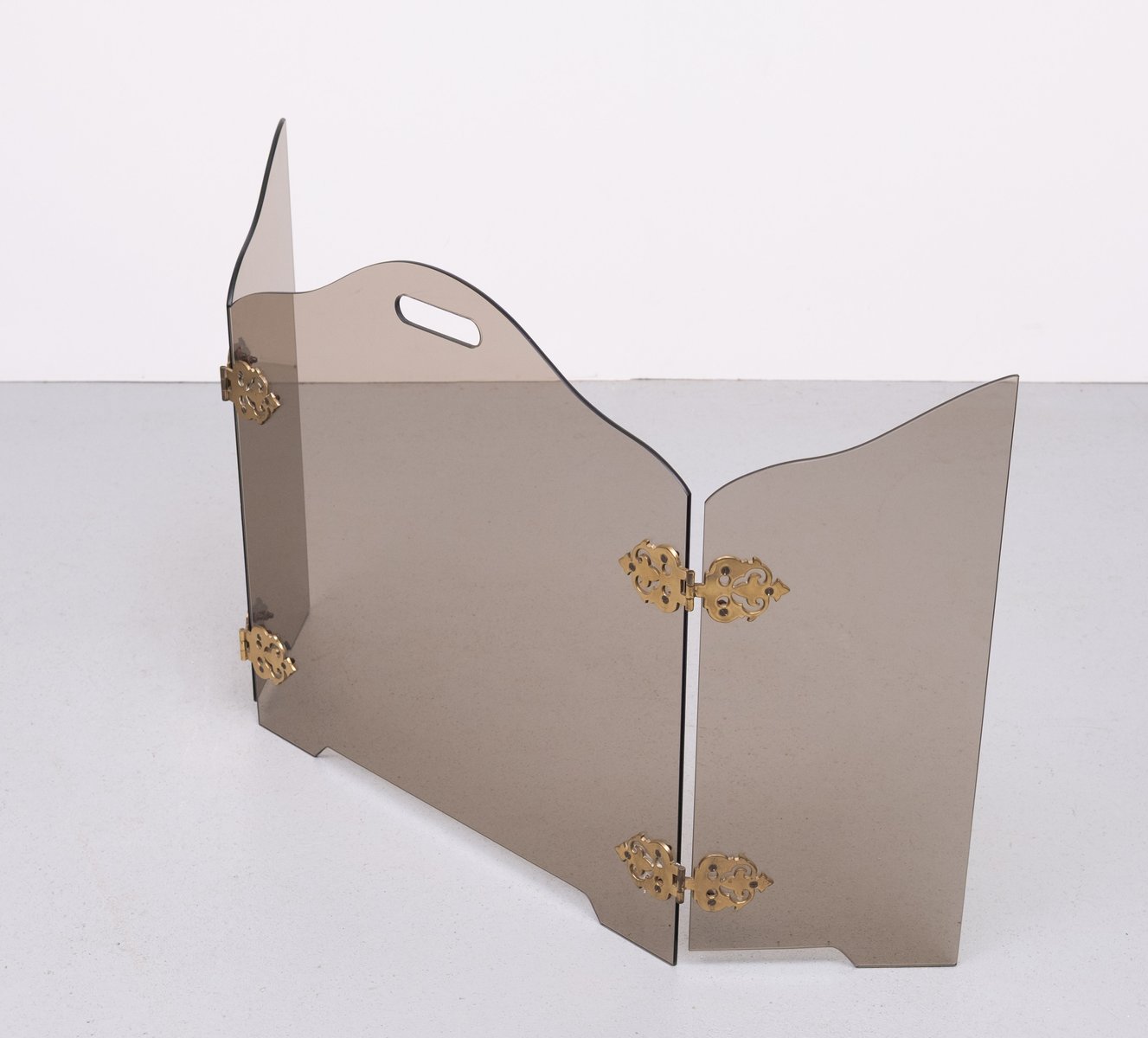 Smoked Glass Fire Place Screen, 1970 for sale at Pamono