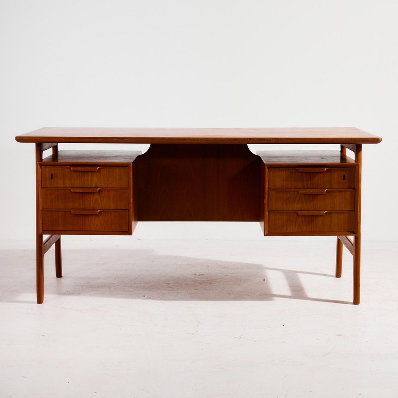 Model 75 Teak Desk by Gunni Omann for Omann Jun Møbelfabrik for sale at ...