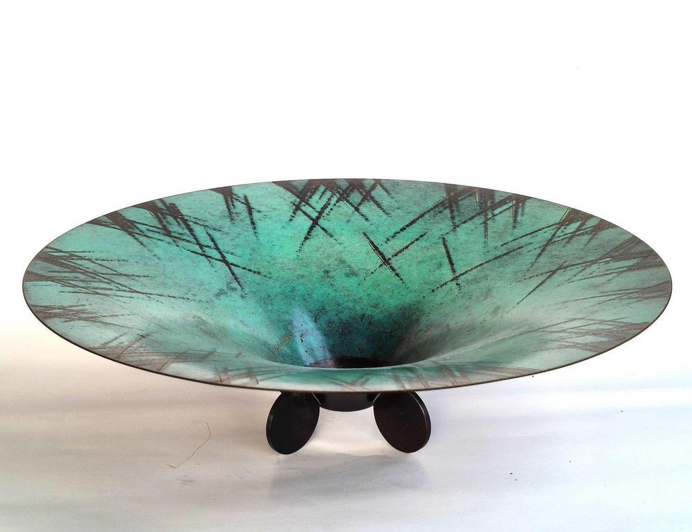 Scodella grande Art Déco Ikora in metallo patinato di WMF, anni '30 in vendita su Pamono