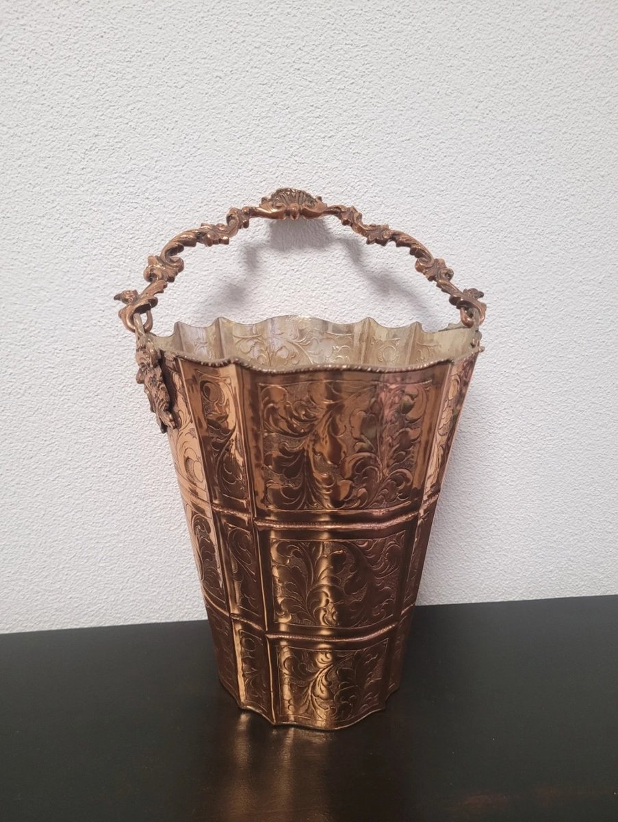 Chiseled Copper Ice Bucket, 1970s for sale at Pamono