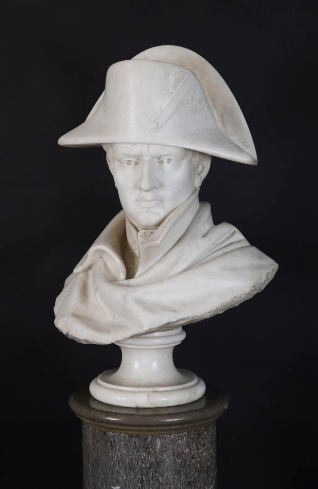 Antique Napoleon Bonaparte Bust on Pedestal, Early 19th Century, Marble ...