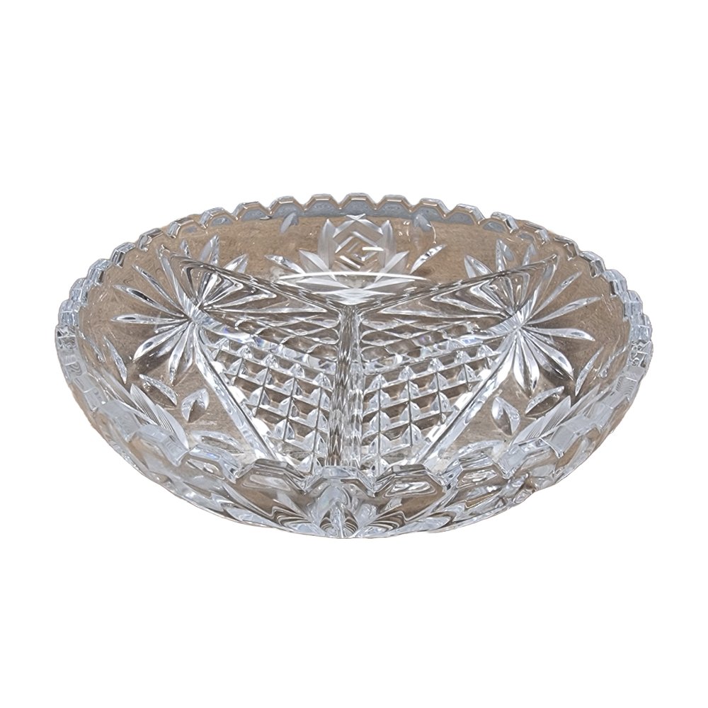 Vintage Cut Crystal Snack Bowl, 1970s for sale at Pamono