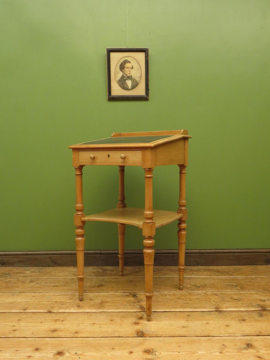 English Victorian Lectern Style Desk in Pine with Sloped Top for sale ...