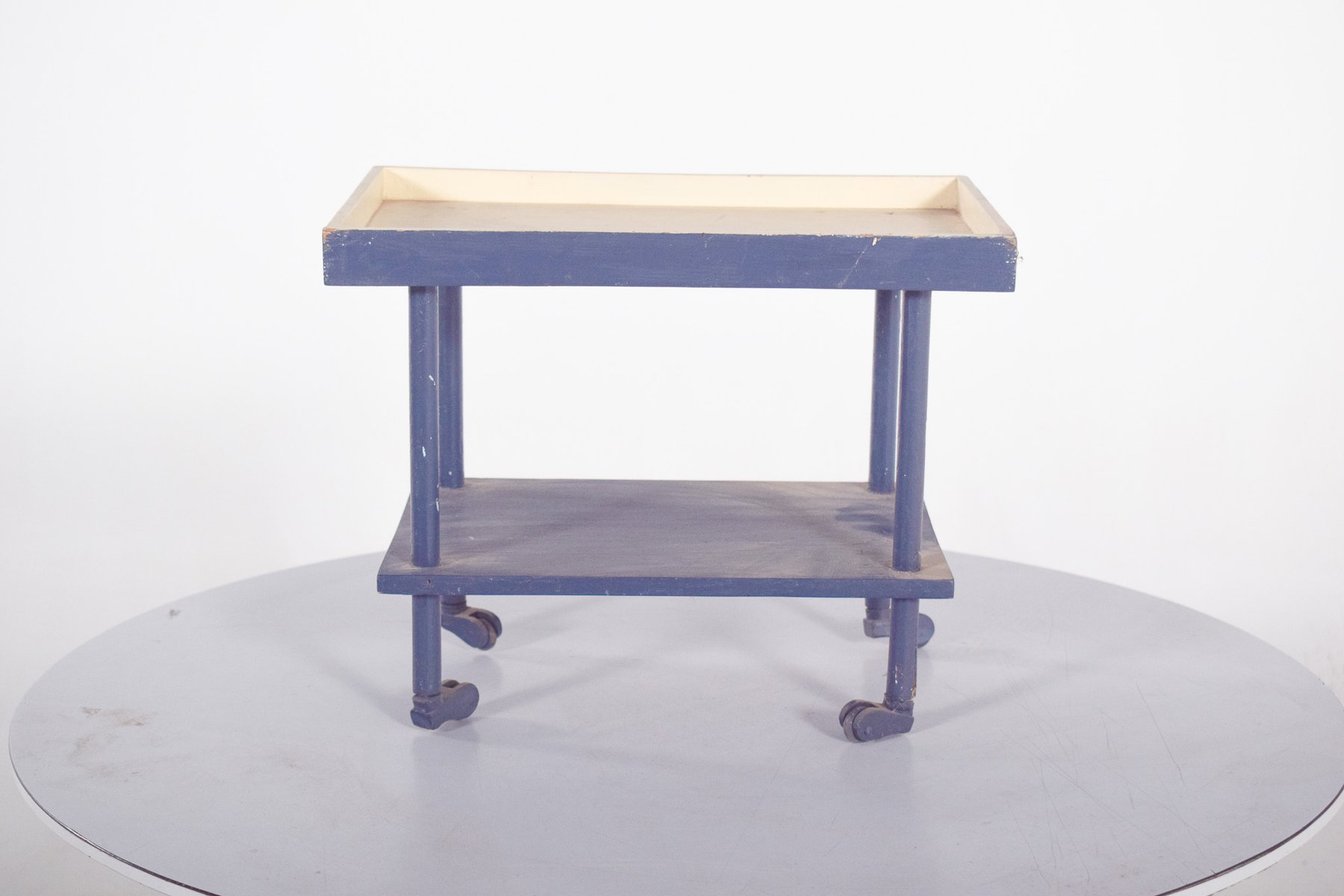 Vintage Portuguese Wooden Toy Tea Trolley, 1950 for sale at Pamono