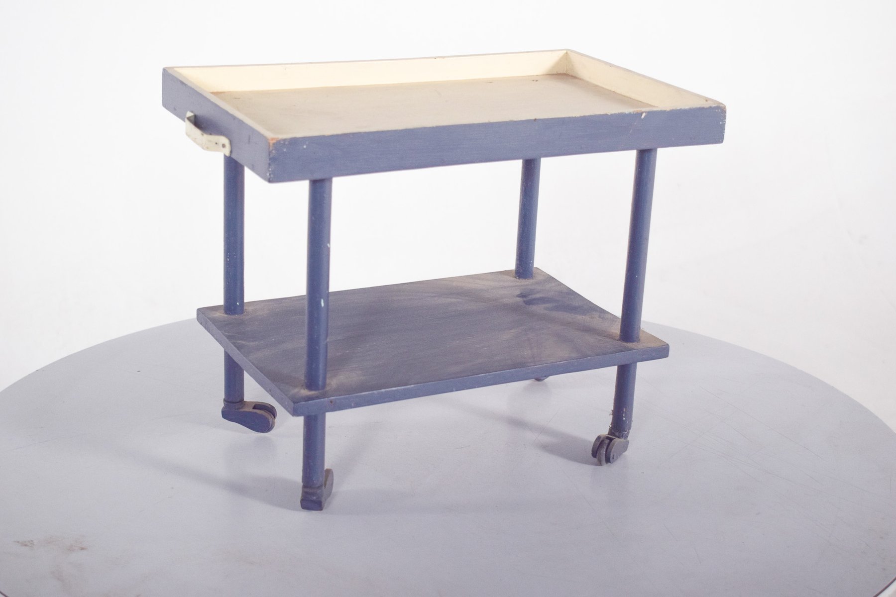 Vintage Portuguese Wooden Toy Tea Trolley, 1950 for sale at Pamono