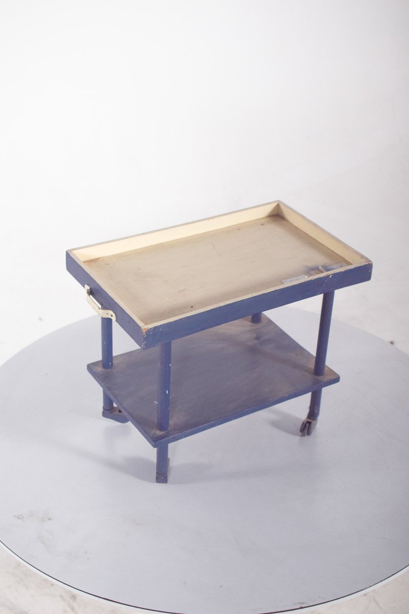 Vintage Portuguese Wooden Toy Tea Trolley, 1950 for sale at Pamono