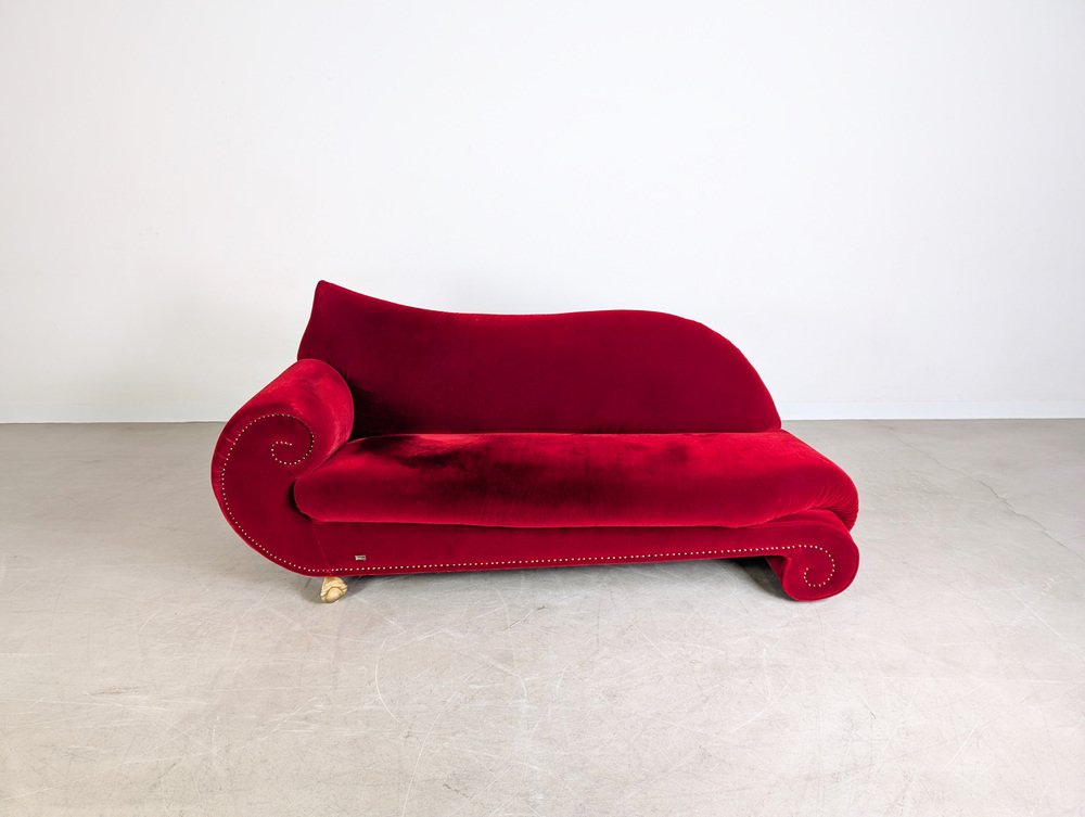 Original Bretz Gaudi Sofa Design Couch Chaise Red Velvet for sale at Pamono