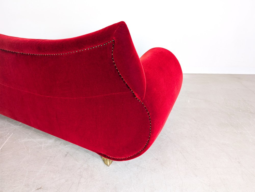 Original Bretz Gaudi Sofa Design Couch Chaise Red Velvet for sale at Pamono