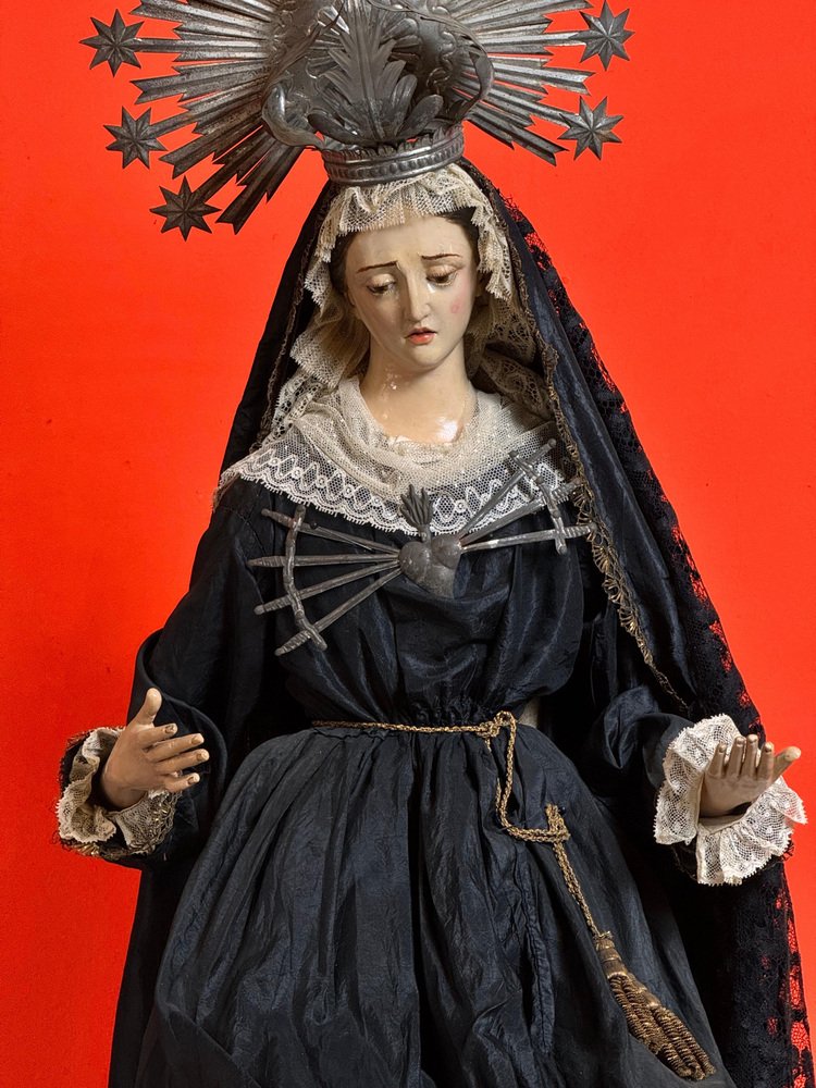 Our Lady of Sorrows Dressed in Robes, 19th Century for sale at Pamono