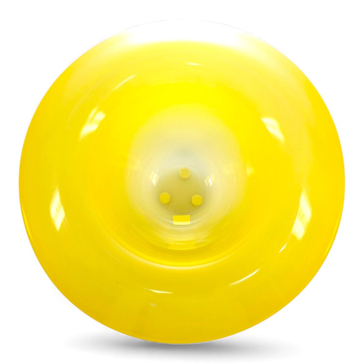 Yellow Art Glass Bowl with Flower Frog Insert from Studio Åhus, Sweden ...