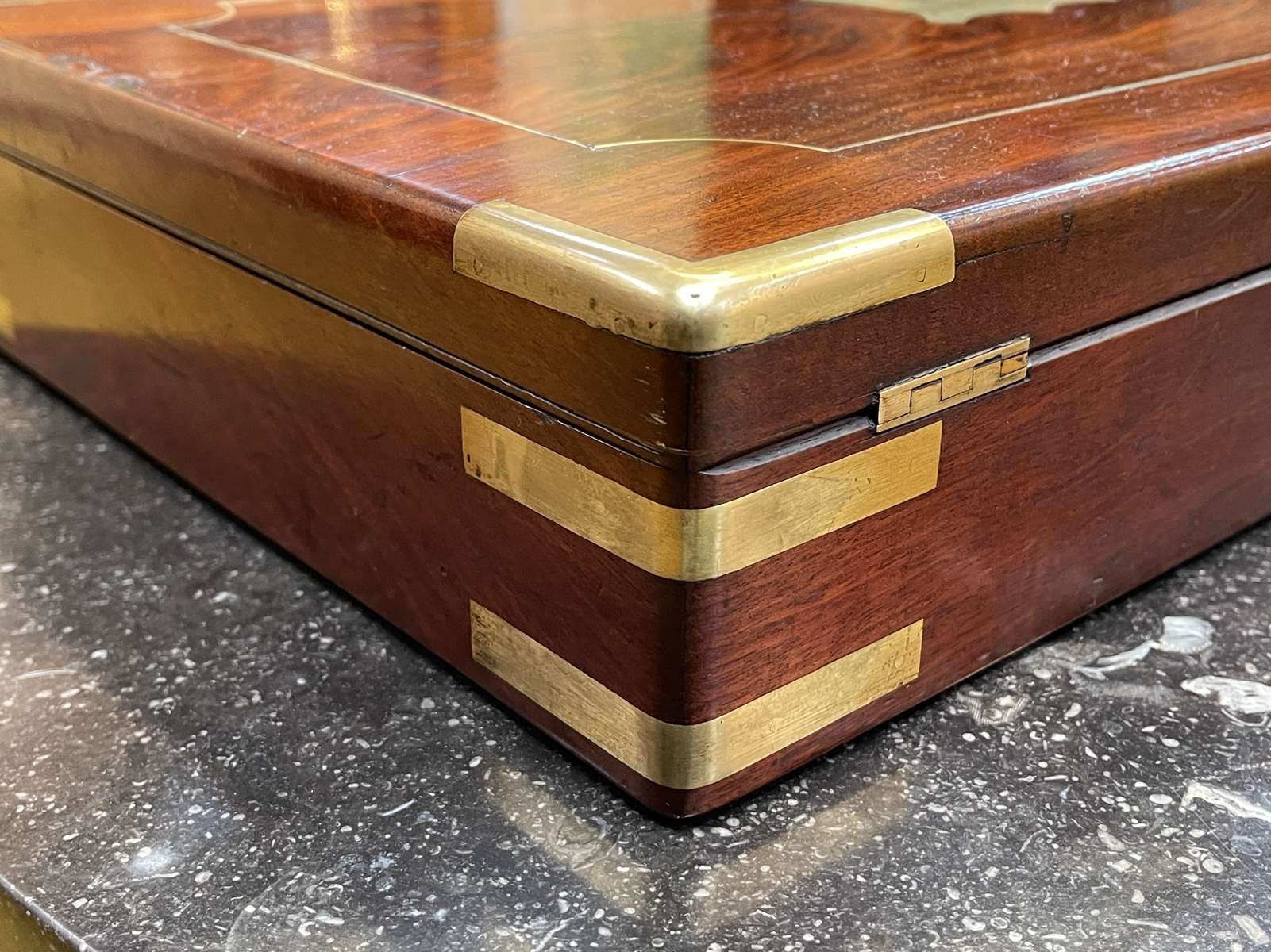 19th Century Mahogany Marine Chest for sale at Pamono