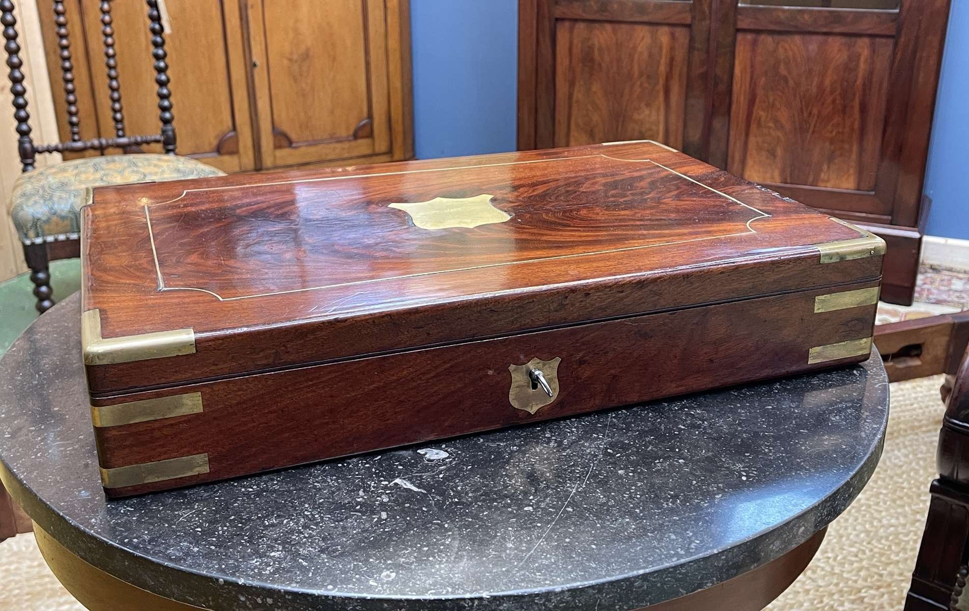 19th Century Mahogany Marine Chest for sale at Pamono